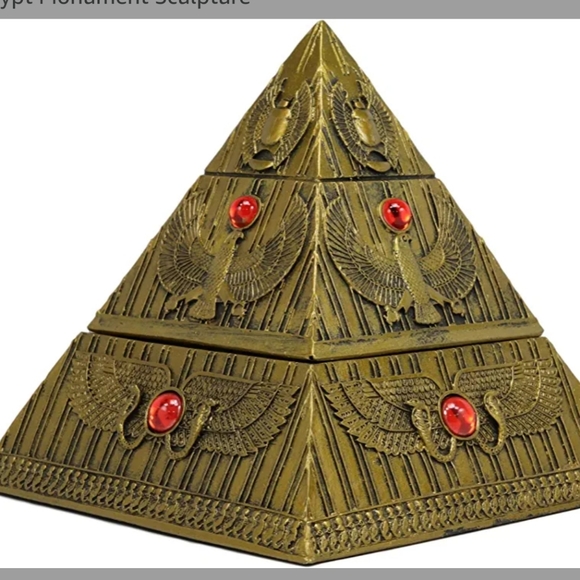 Design | Ancient Egyptian Themed Golden Winged Scarab Falcon Pyramid ...